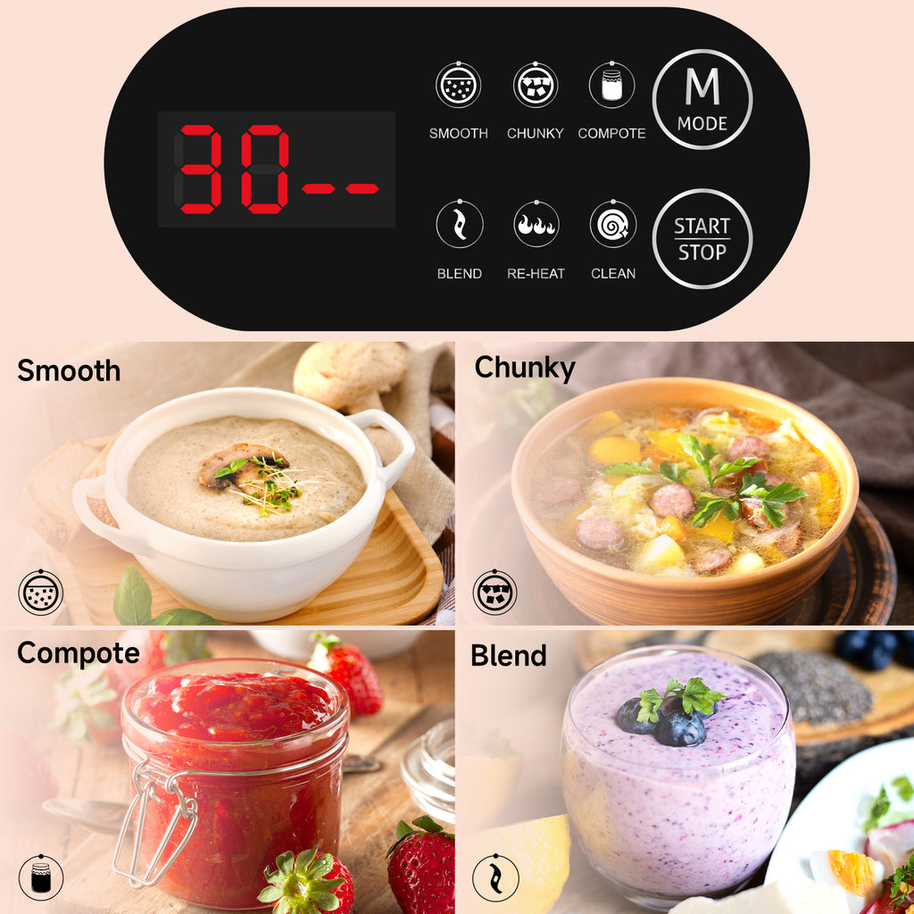 Homtone Soup Maker 2L, 6-in-1 Multifunctional Smooth and Chunky Soupma