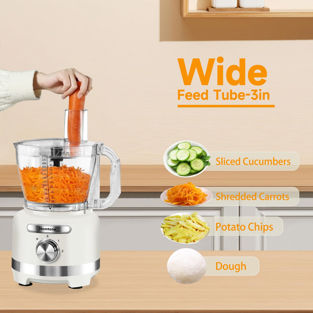 Food Processor, French-Fry-Cutter Food Processors, 9 Functions– Homtone
